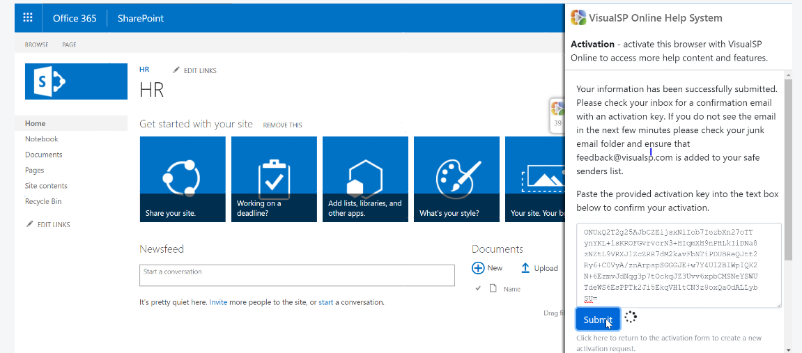 Activate VisualSP Online – VisualSP Support